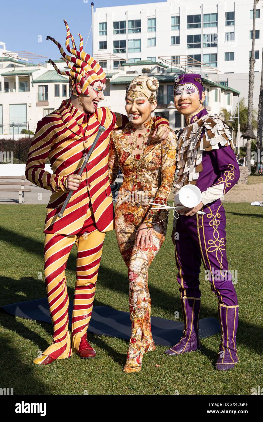 Santa Monica, USA. 29th Apr, 2024. Cirque du Soleil KOOZA performers Trickster (Mitch Wynter ...