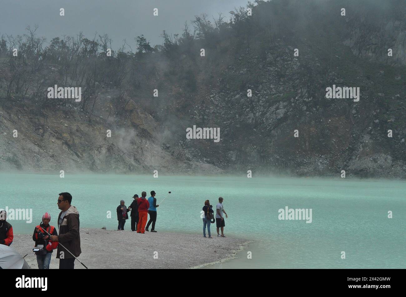 Natural view of the White Crater in Ciwidey Bandung, Indonesia Stock ...