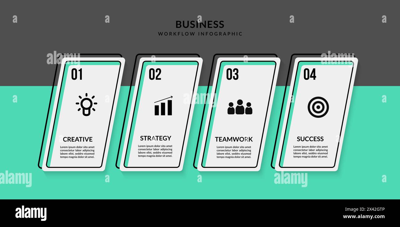 Workflow infographic with multiple options, Outline businesss data ...