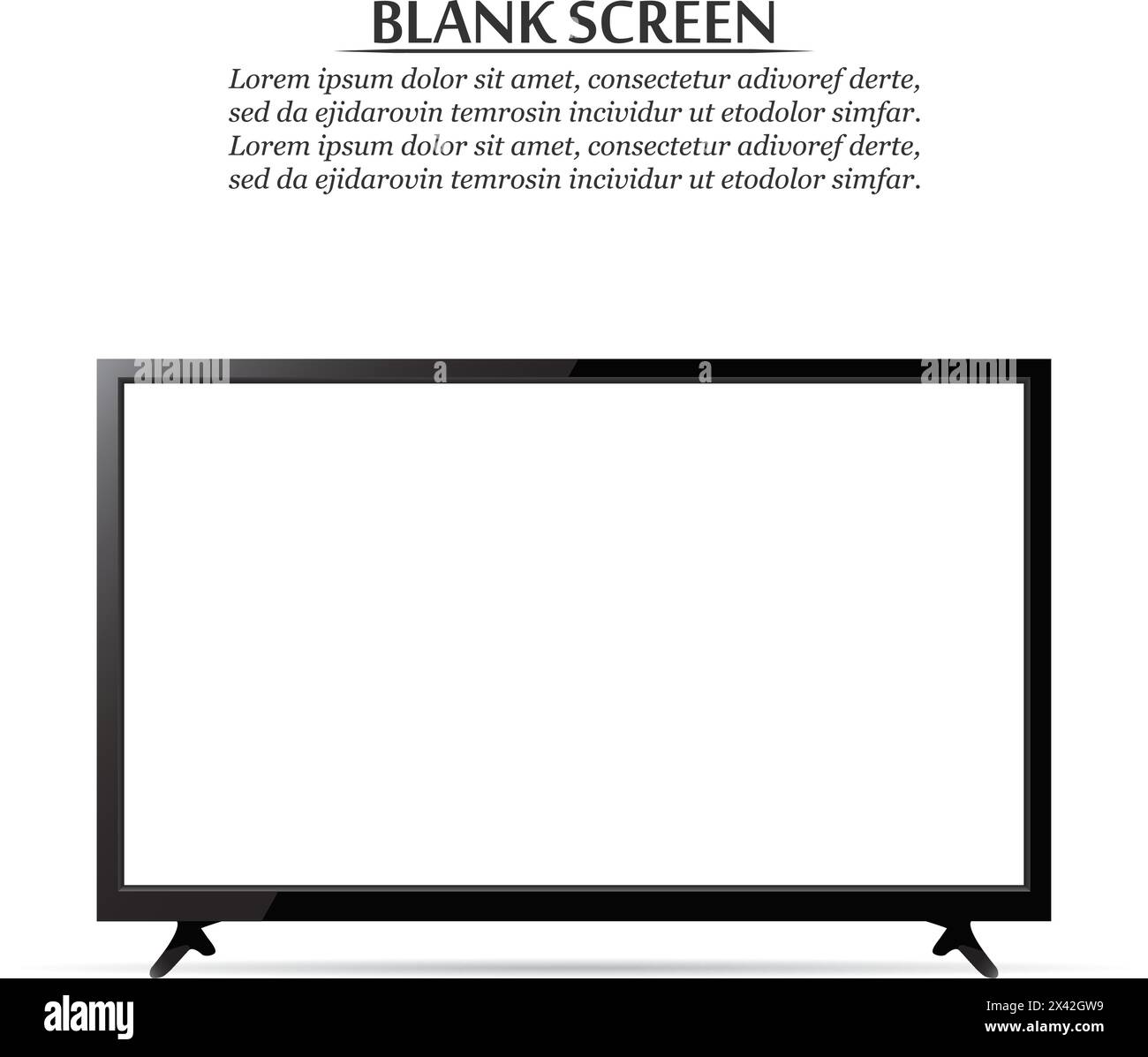 Blank screen. Realistic TV on a white background Stock Vector Image ...