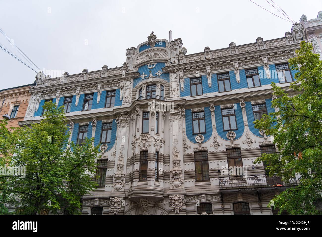 nouveau, art, famous, facade, exterior, city, capital, beautiful ...