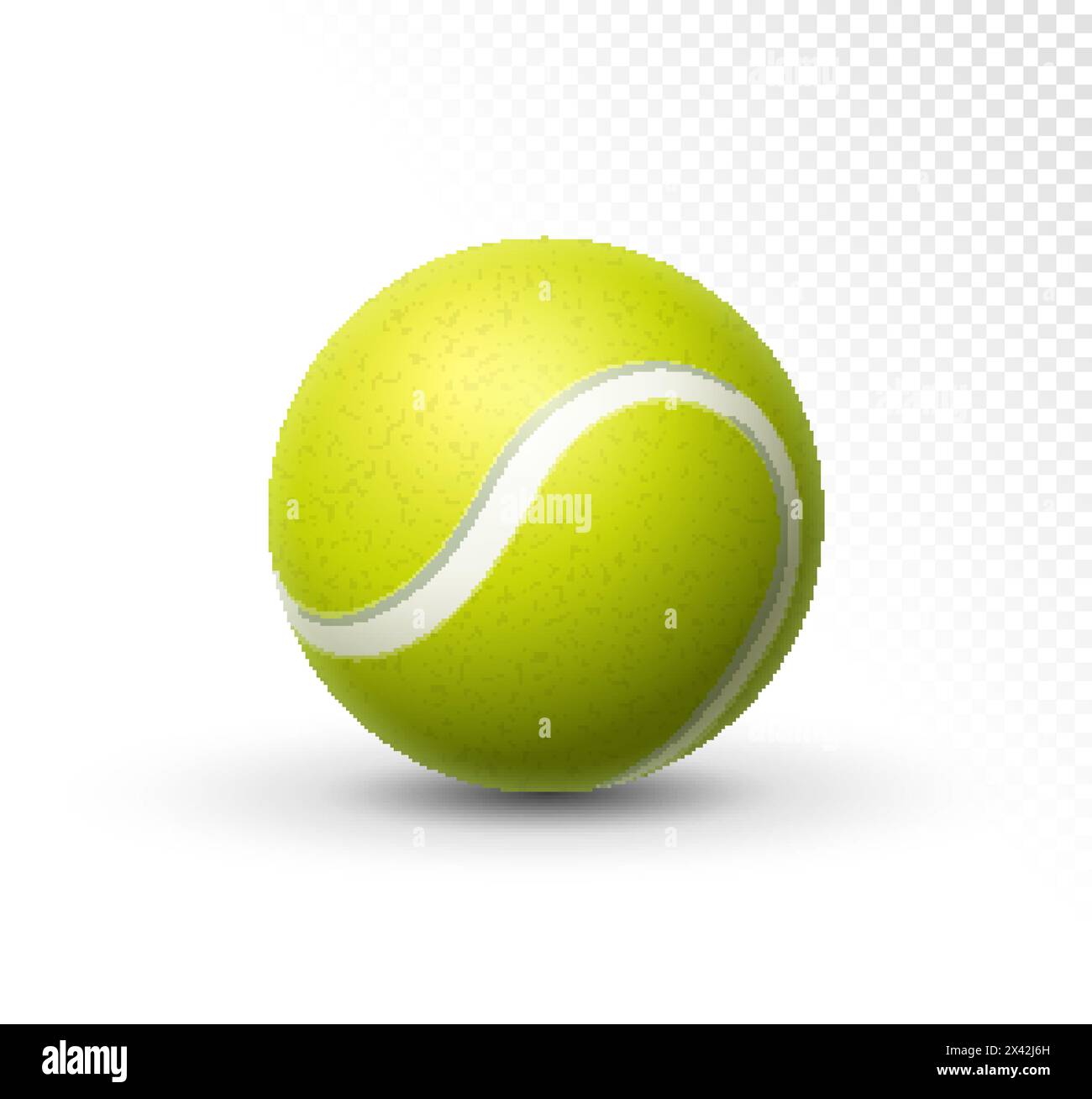 Vector tennis ball isolated on white. Green realistic tennis ball ...