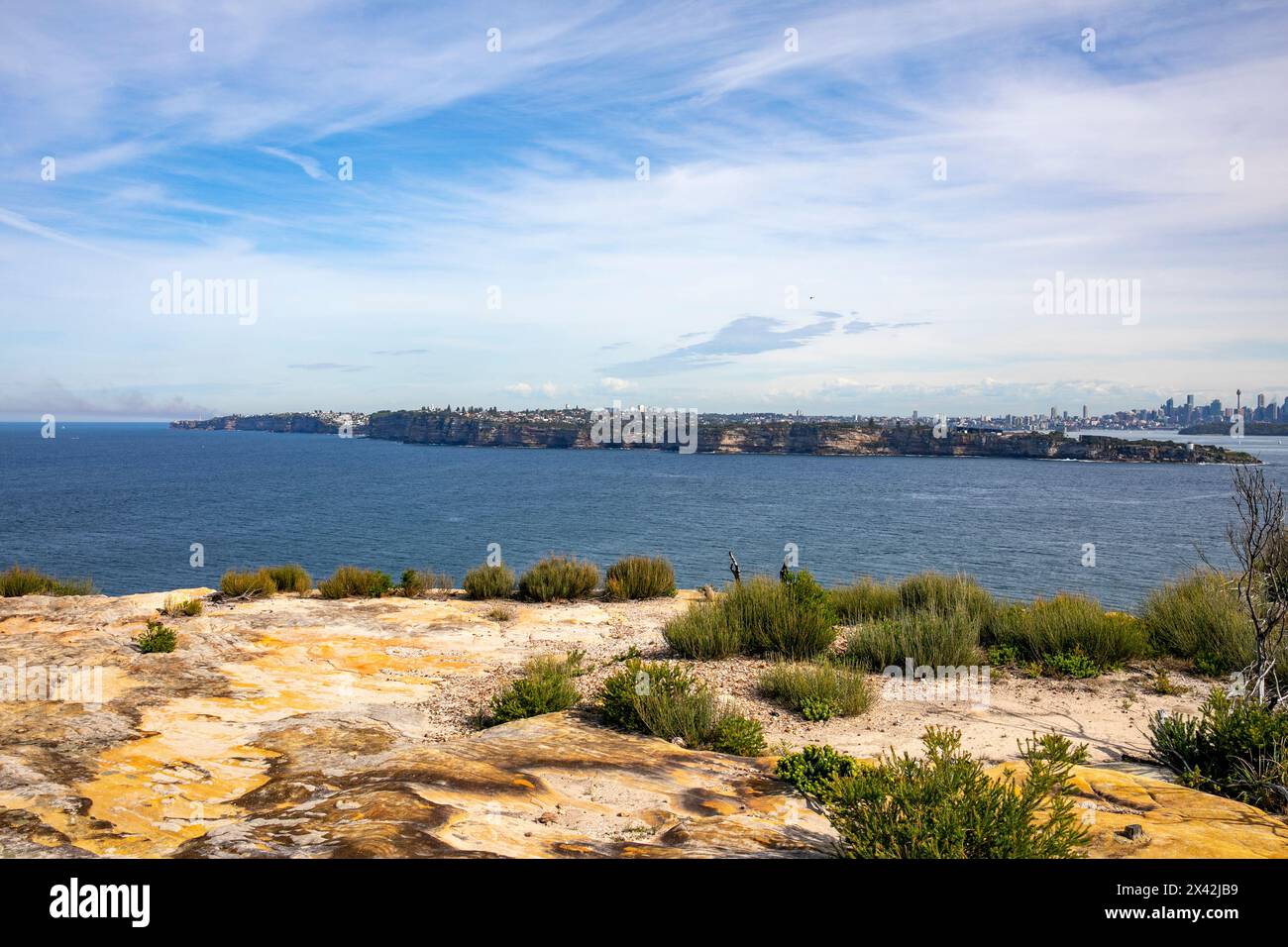 North Head Manly, looking across Sydney harbour "the heads" along the ...