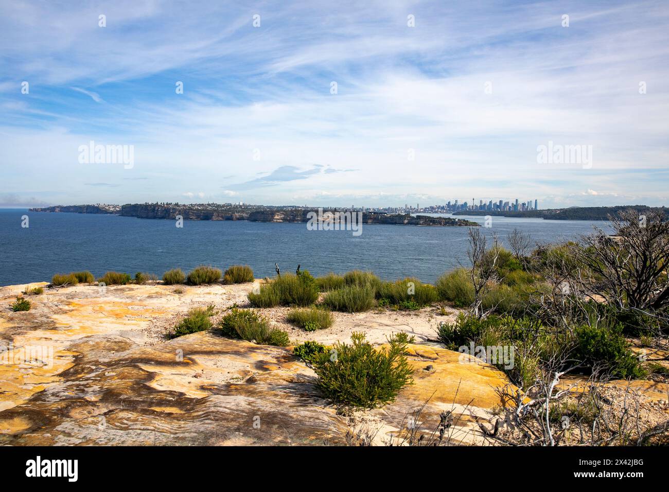 North Head Manly, looking across Sydney harbour "the heads" along the ...