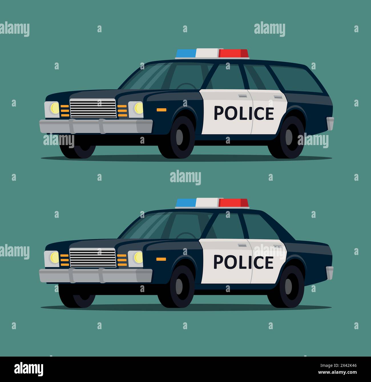 Red police car Stock Vector Images - Alamy