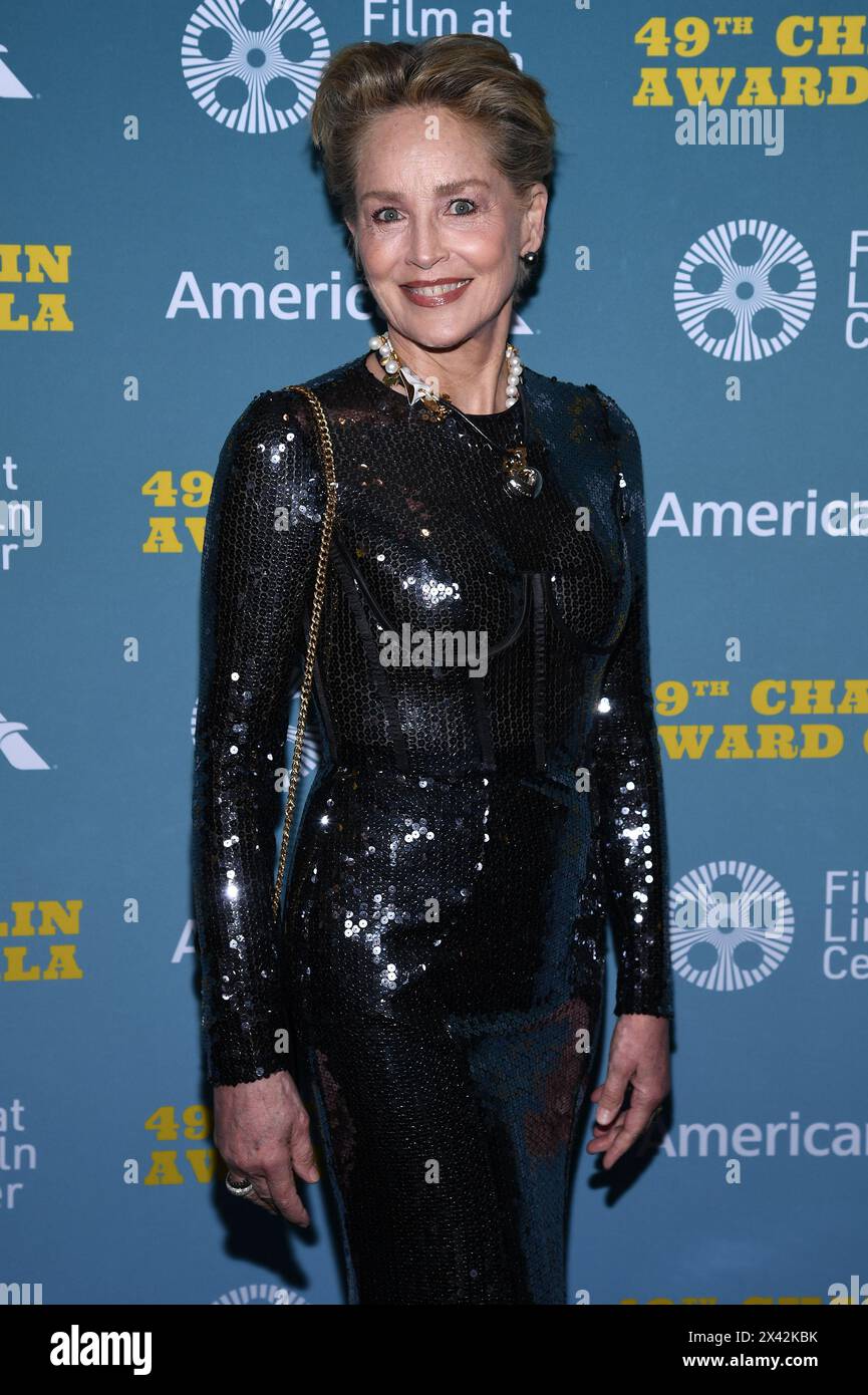 New York, USA. 29th Apr, 2024. Sharon Stone attends the 49th Chaplin ...