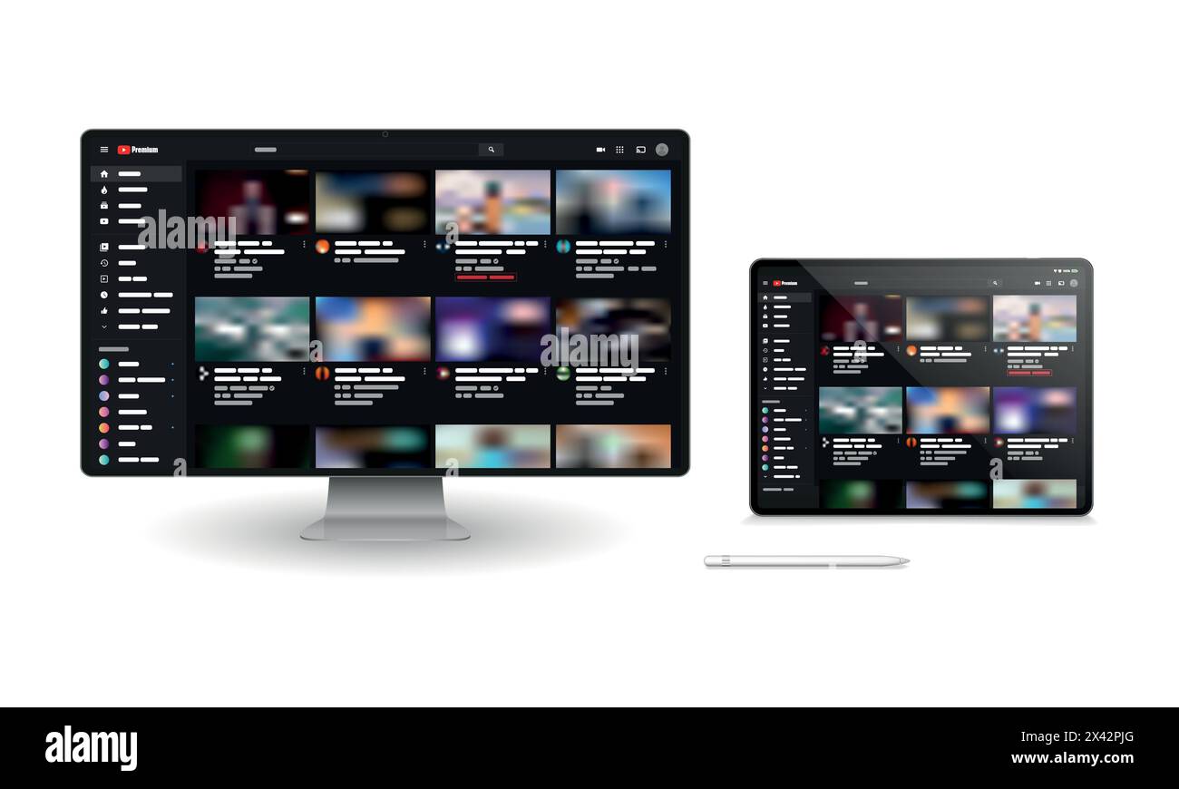 Template Youtube video player. Social media content. Desktop interface ...