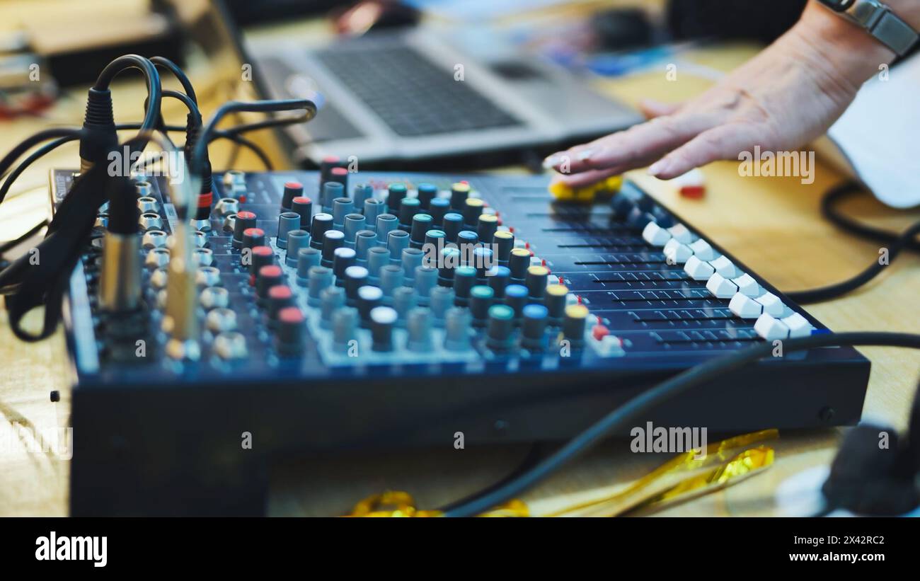 Mixing desk during hi-res stock photography and images - Alamy