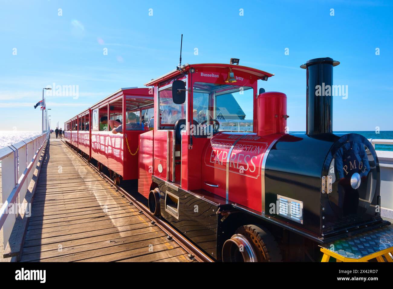 The red jetty train, known as the Ray White Stocker Preston Express ...
