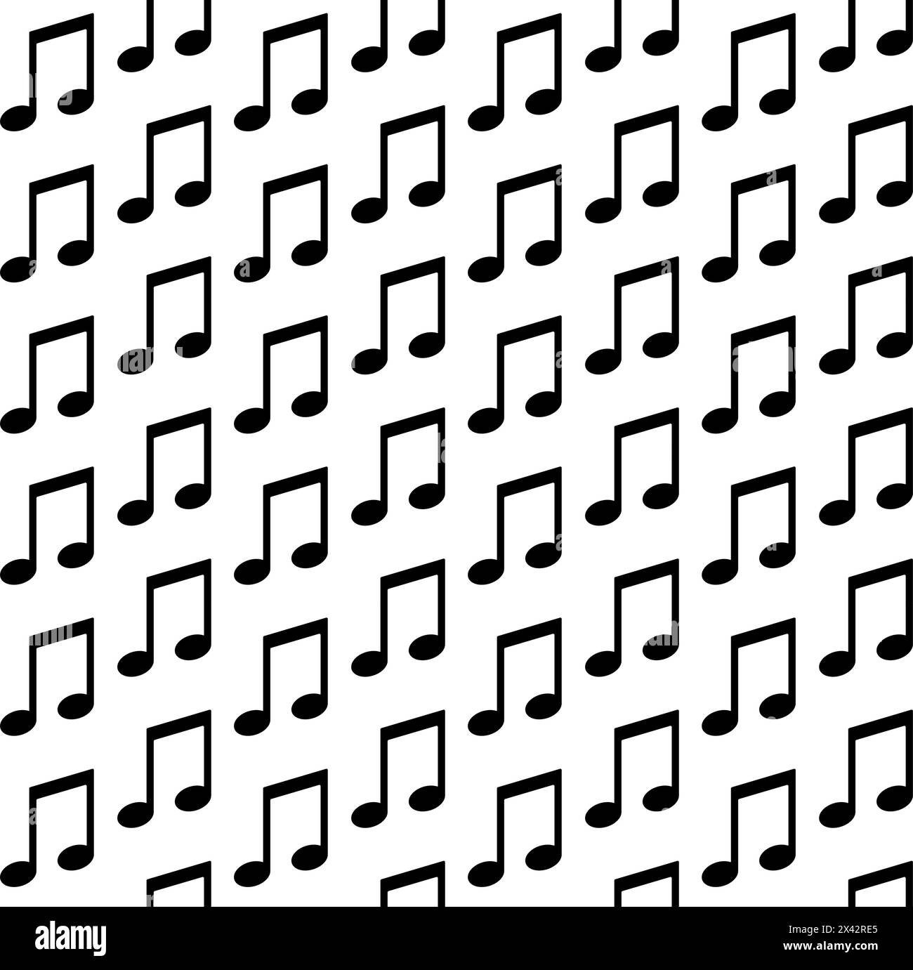 Vector seamless pattern of flat music note isolated on white background ...