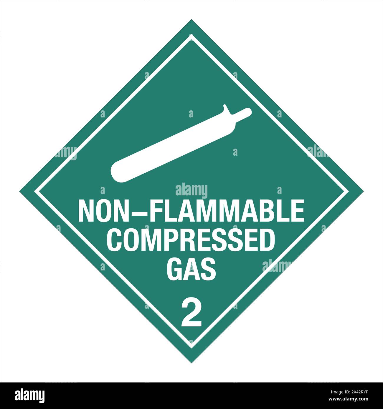 Class 2 Hazardous HAZMAT Material Label IATA Transportation Non Flammable Compressed Gas Stock ...