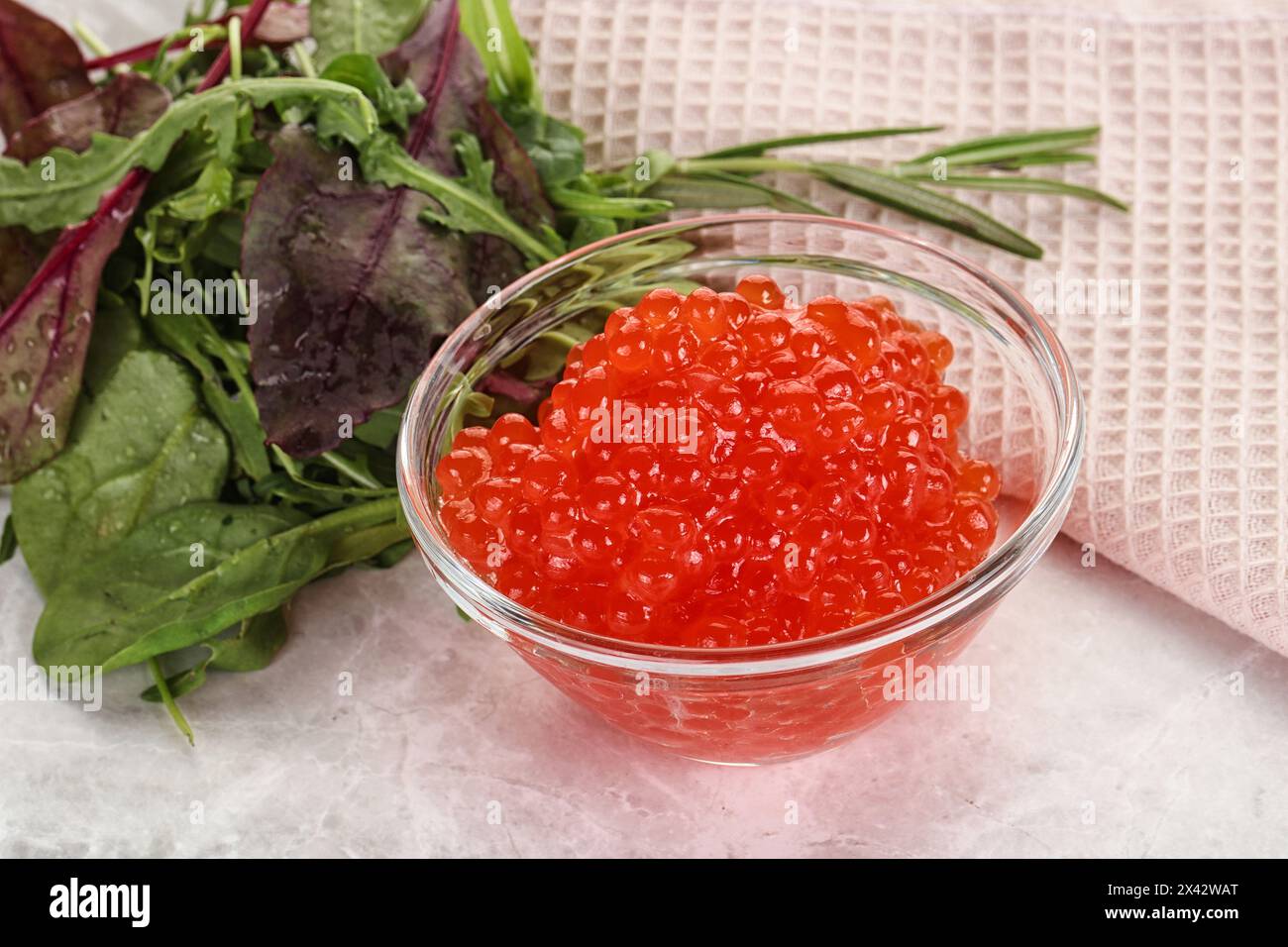 Delicous Red caviar in the bowl Stock Photo - Alamy
