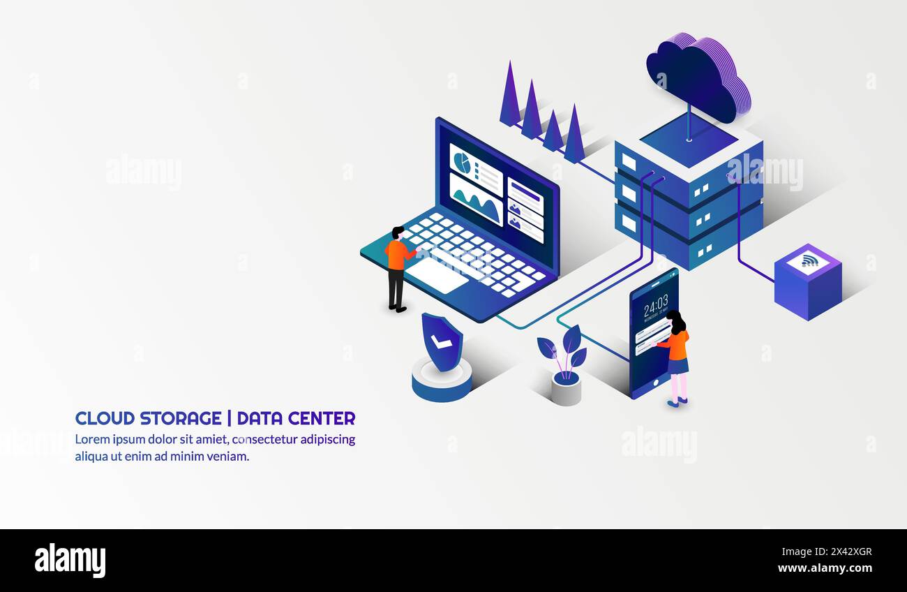 Cloud storage technology and data center concept Stock Vector Image & Art - Alamy