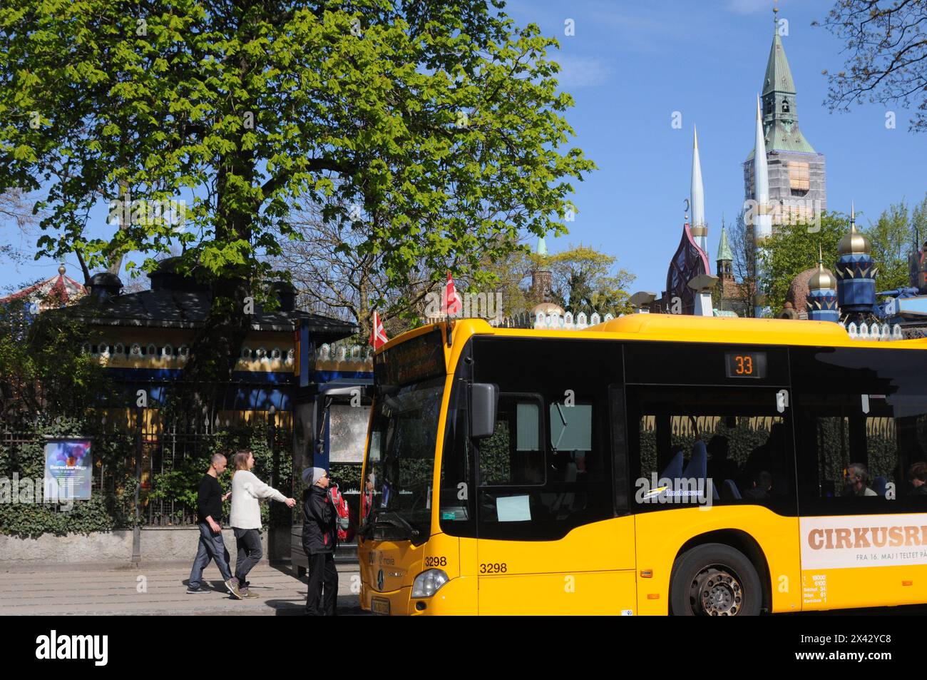 Copenhagen/ Denmark/29 April 2024/Dannebrogs danish flags fly over ...