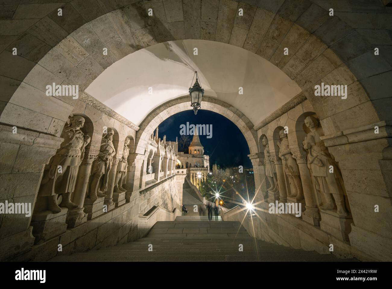 View on the Old Fisherman Bastion in Budapest. Arch Gallery. Popular ...