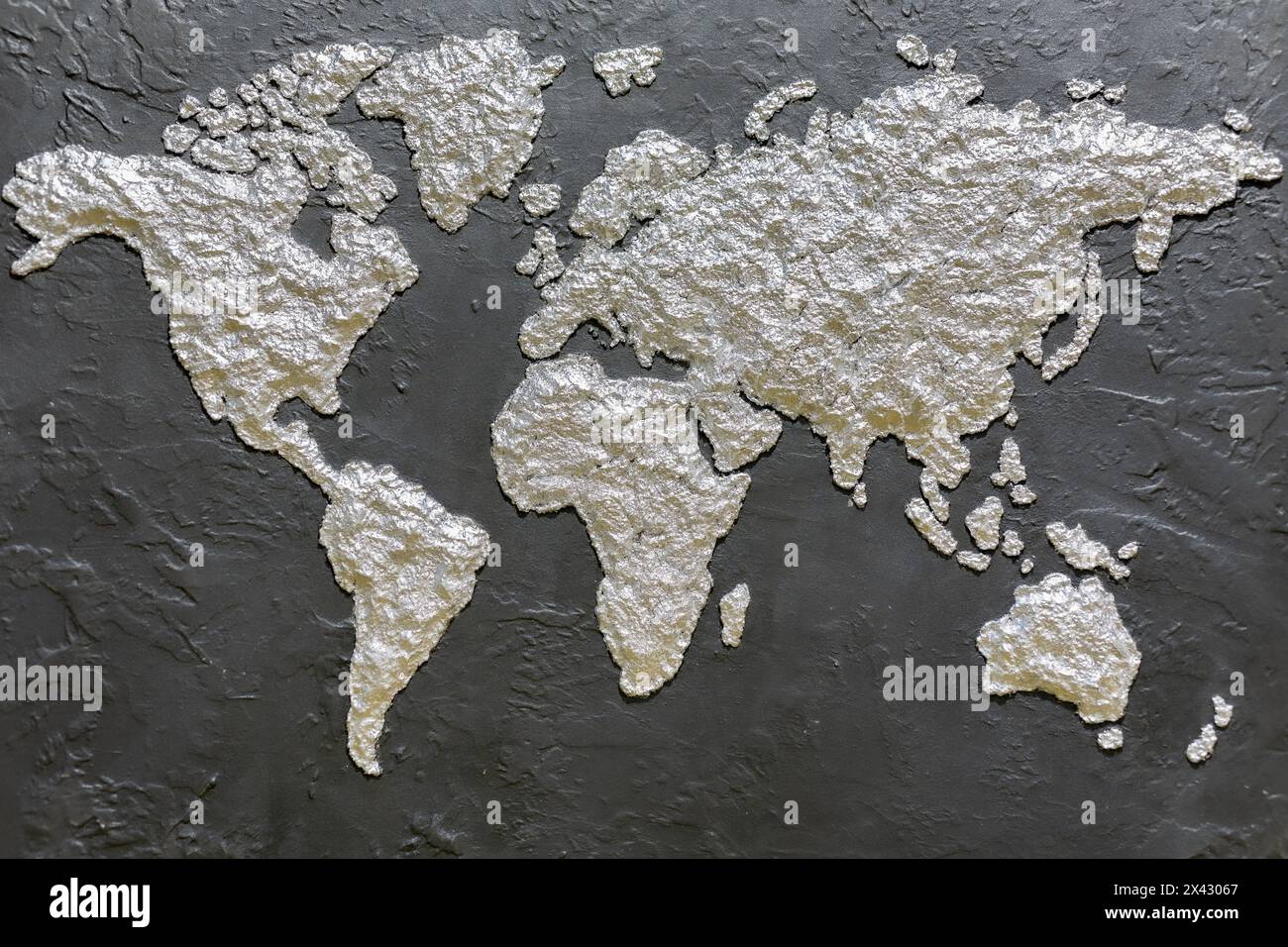 World Geographic Map Made of Paperwith all the Continents Stock Photo ...