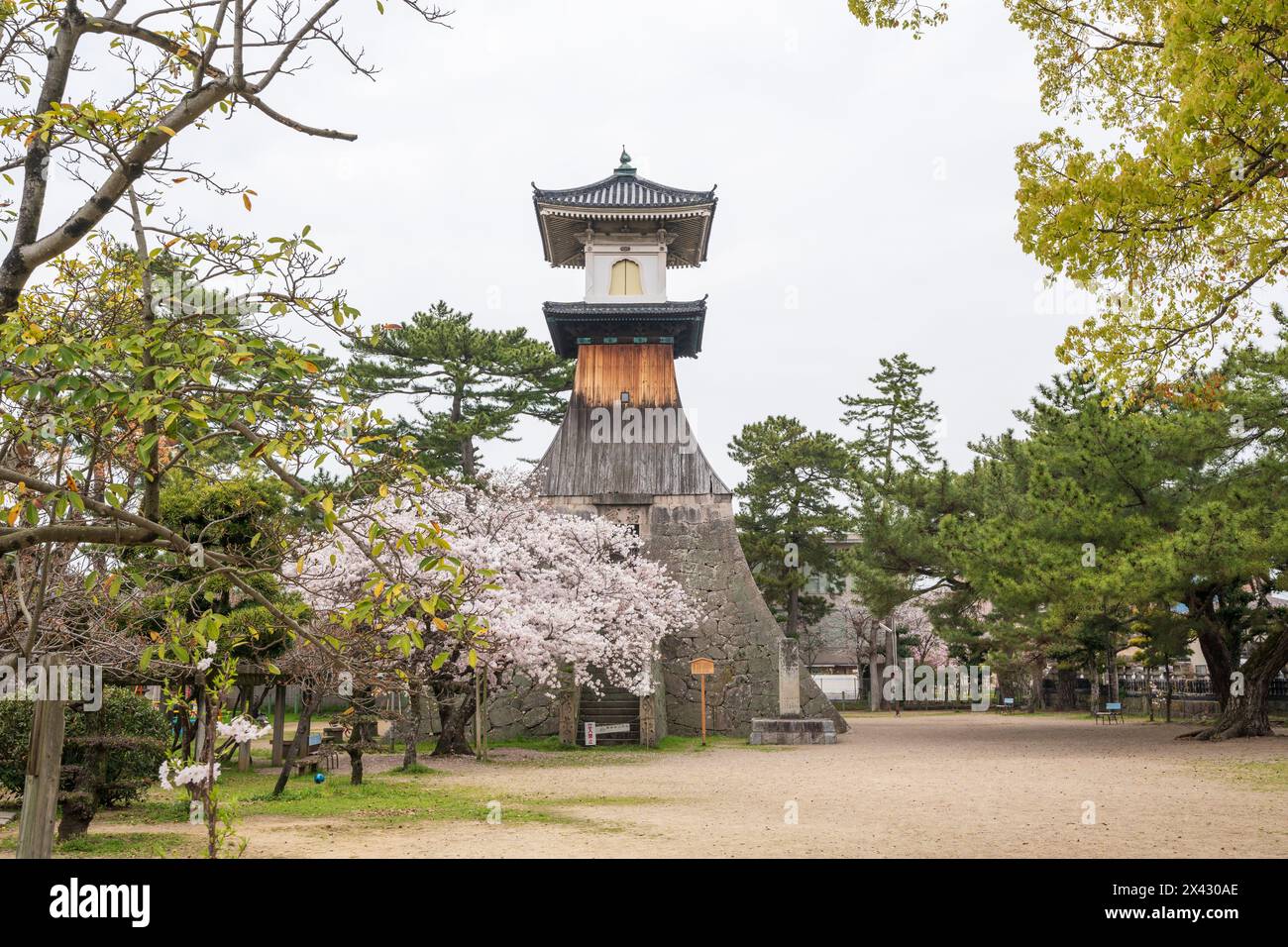 Kagawa, Japan - April 7 2024 : Kotohira Tall Stone lantern. Completed ...