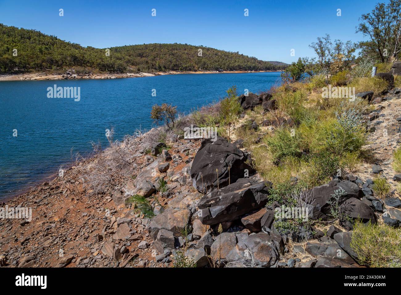 Mandaring dam reservoir, 39 kilometres from Perth, in the Darling Scarp ...