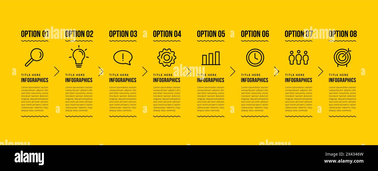 Business infographic template design with 8 options, Business data ...