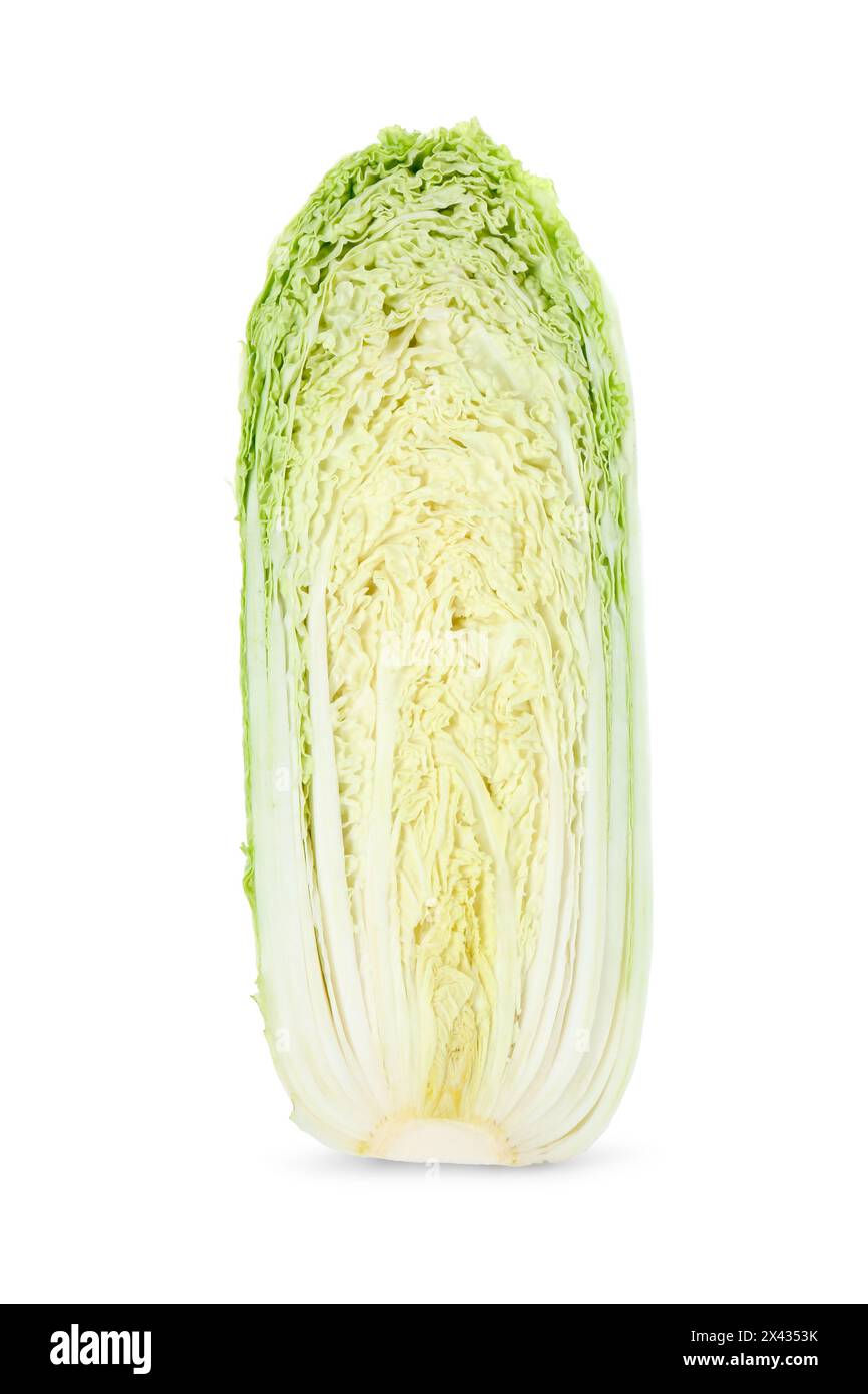 Half of Chinese cabbage isolated on white Stock Photo - Alamy