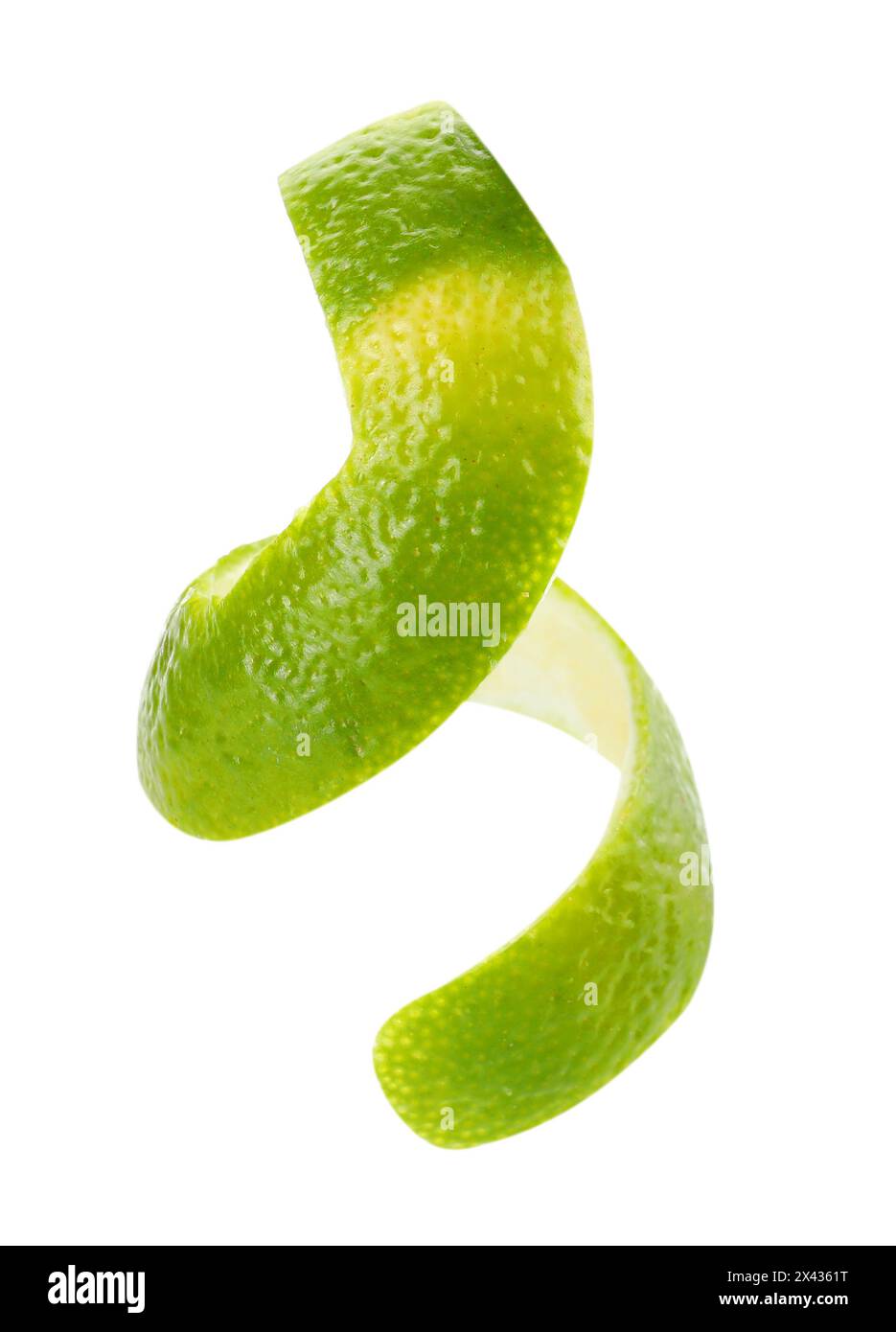 One fresh lime peel isolated on white Stock Photo - Alamy