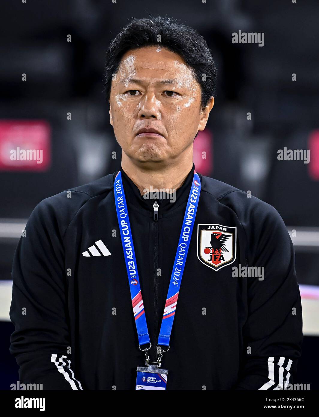 Doha, Qatar. 29th Apr, 2024. Oiwa Go, Head Coach of Japan, looks on ...