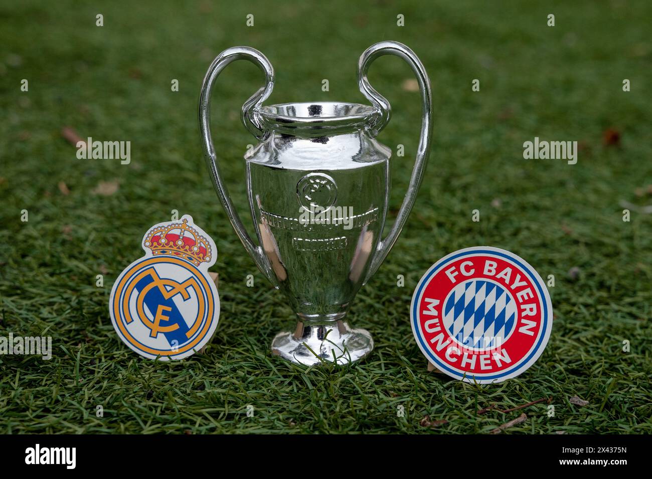 April 26, 2024, London, United Kingdom. Emblems of football clubs ...