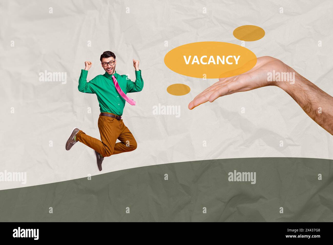 Trend artwork sketch image photo collage of young success man jump hold ...