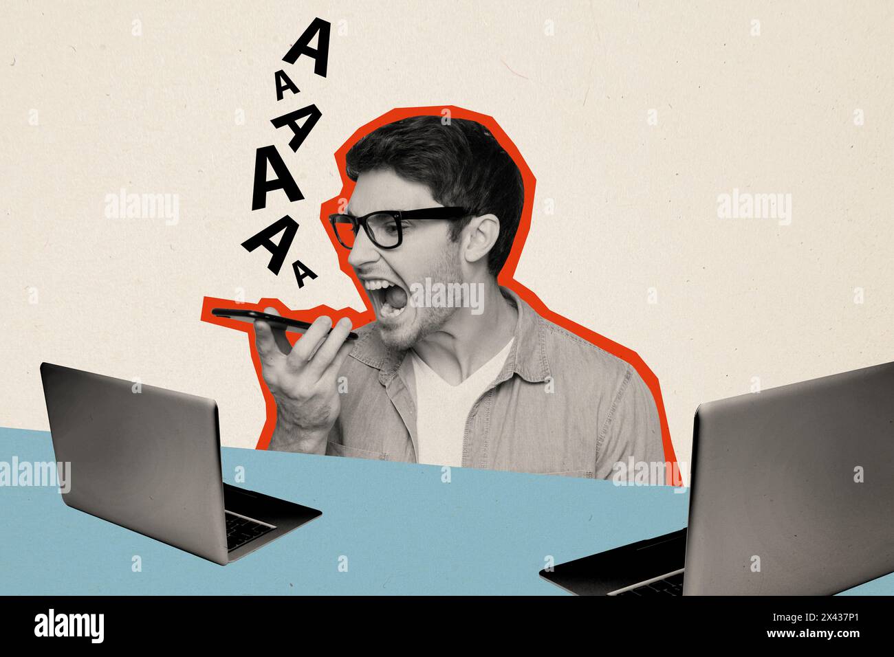 Trend artwork sketch image composite photo collage of silhouette young ...