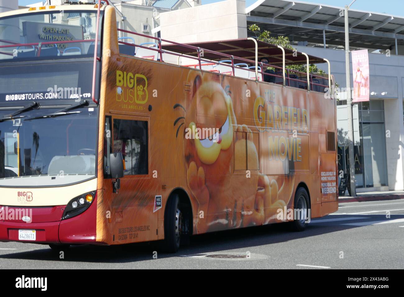 Los Angeles, California, USA 29th April 2024 The Garfield Movie Bus ...