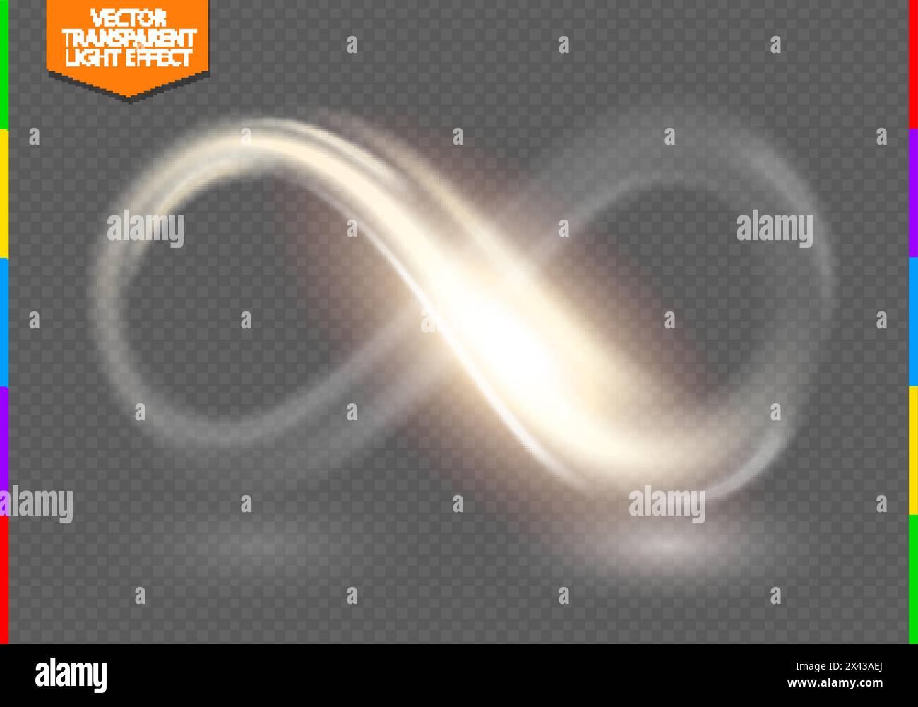 Golden sign neon light line infinity symbol glow isolated on ...