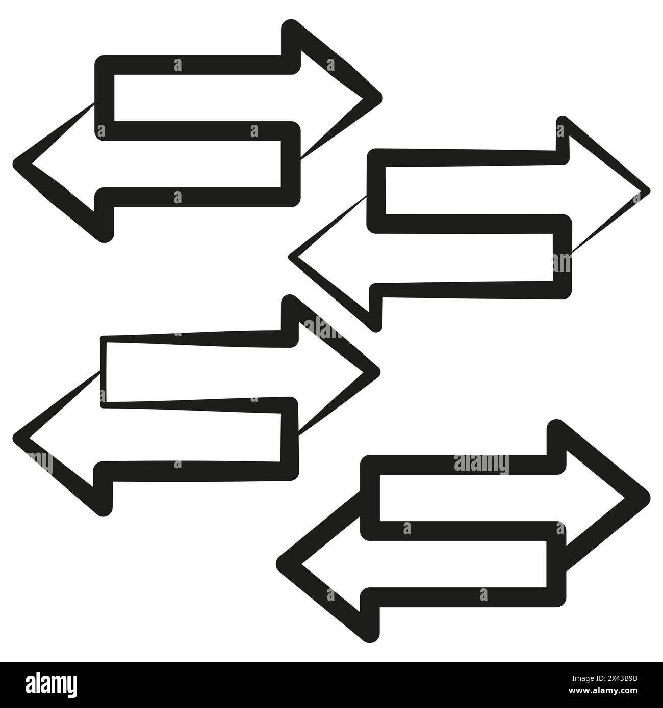 Set of directional arrows. Process flow and sequence indicators ...