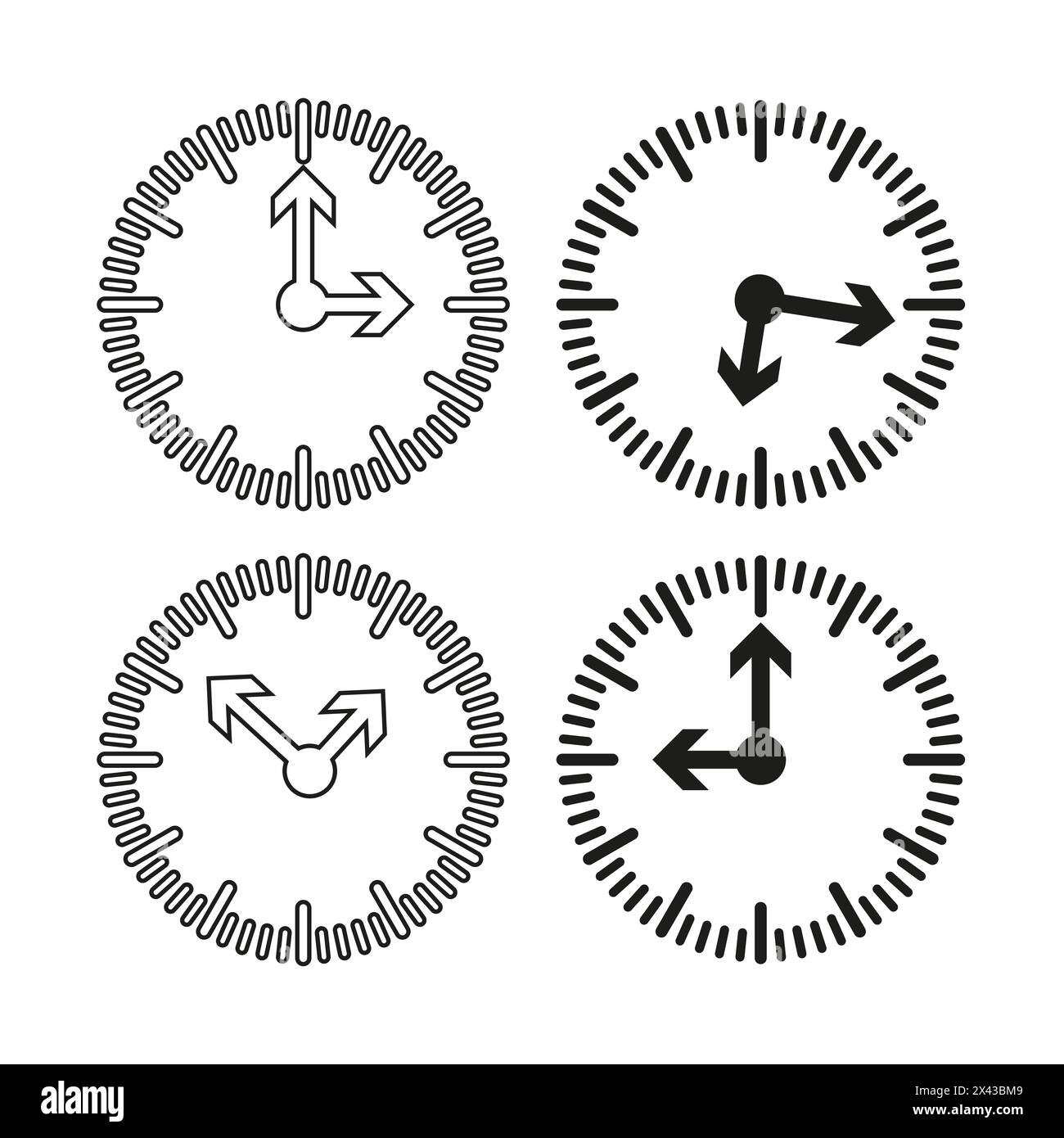 Circular arrow diagrams. Vector cycle process icons. Directional flow ...