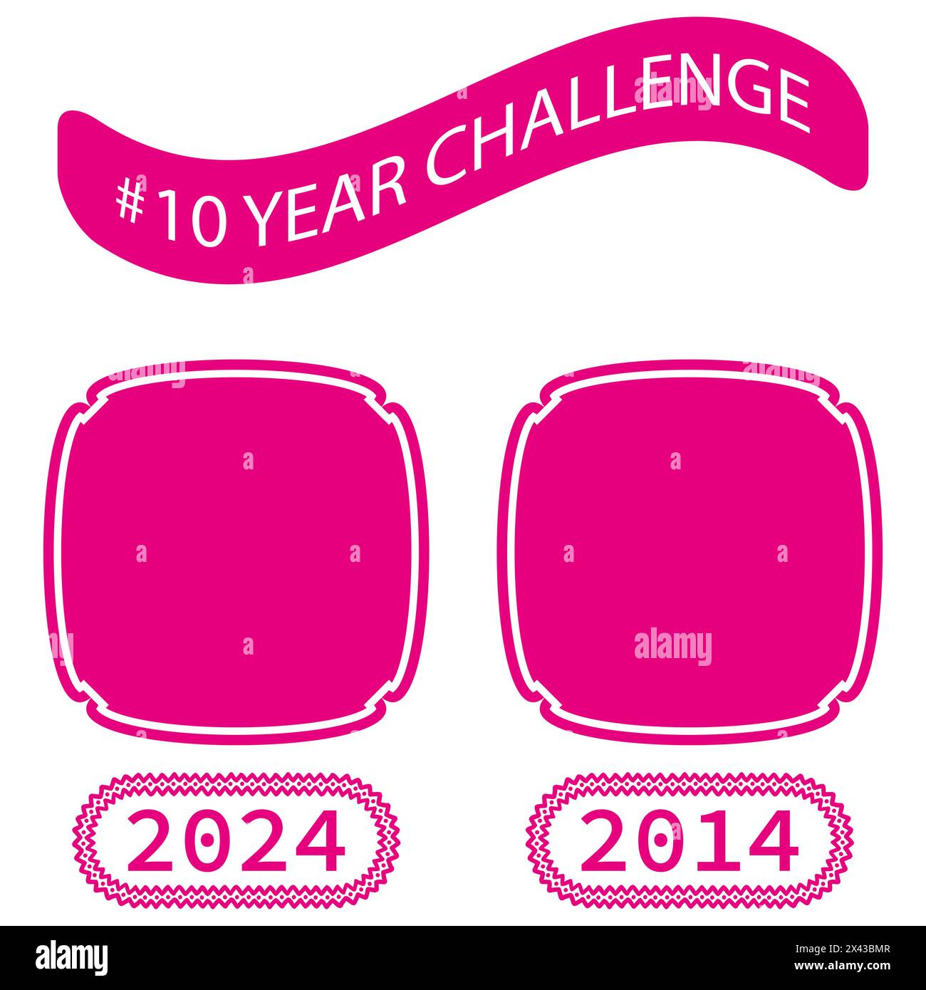 Decade Reflection Frames. 10 Year Challenge Banner. Past and Present ...