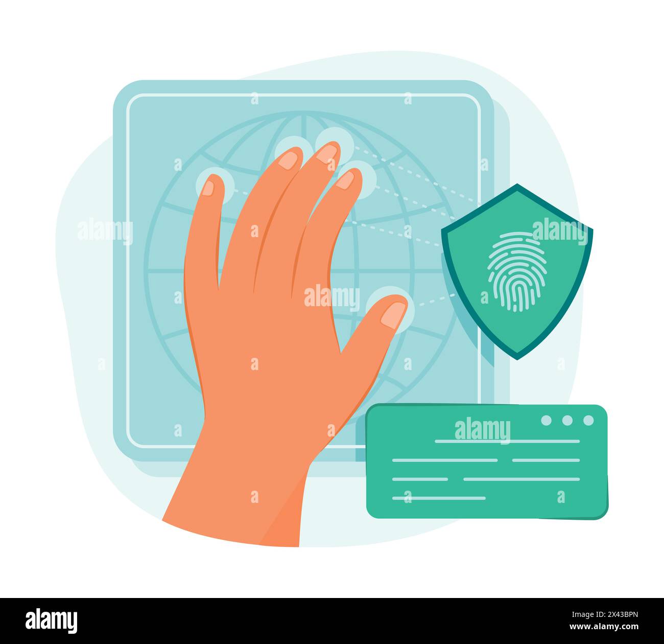 Fingerprint for Biometrics Scanning Concept Illustration Stock Vector ...