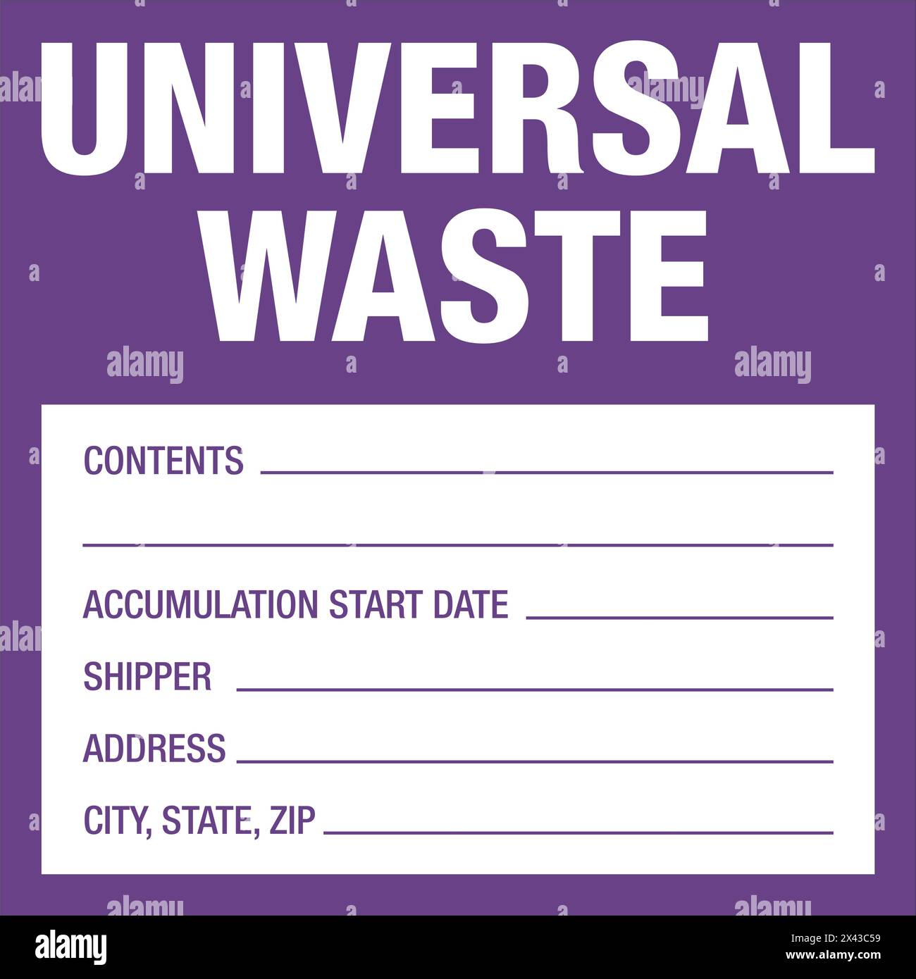 Container Hazardous Standard Label Marking Universal Waste Stock Vector ... Container Hazardous Standard Label Marking Universal Waste Stock Vector ...