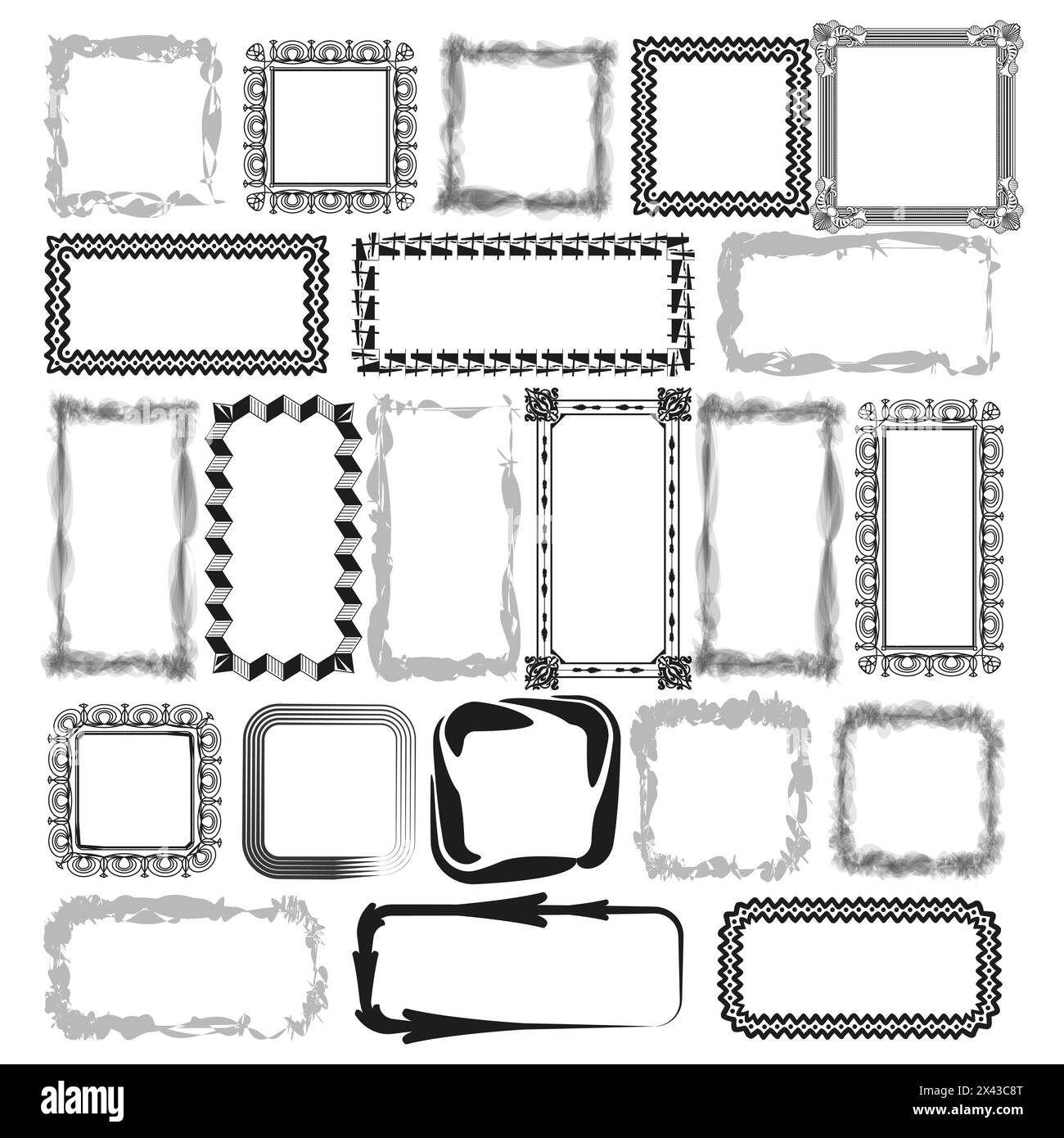 Assorted Decorative Frames Vector Borders Collection Ornate And