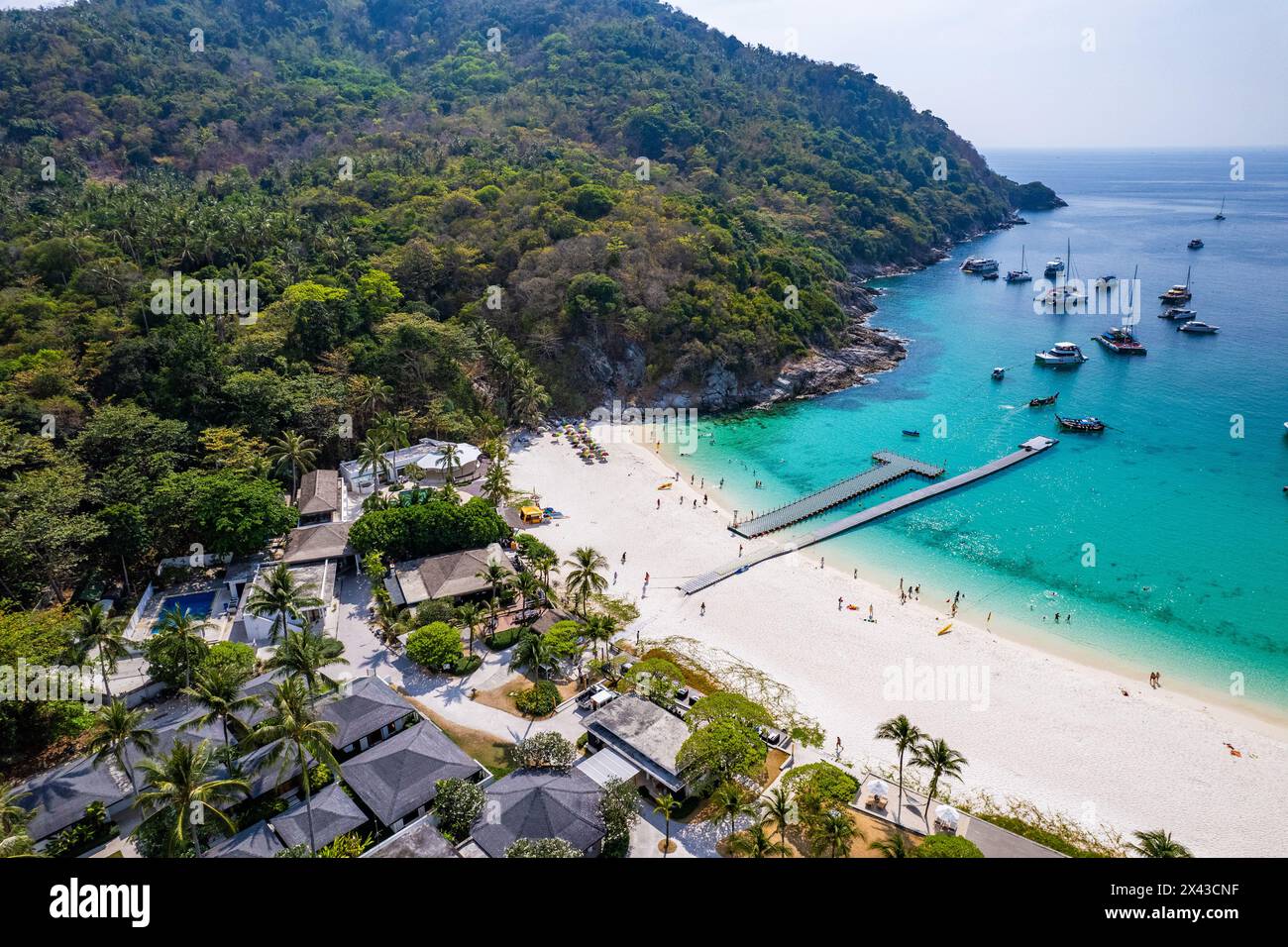 Aerial view of Siam bay in koh Racha Yai also known as Raya Island in ...