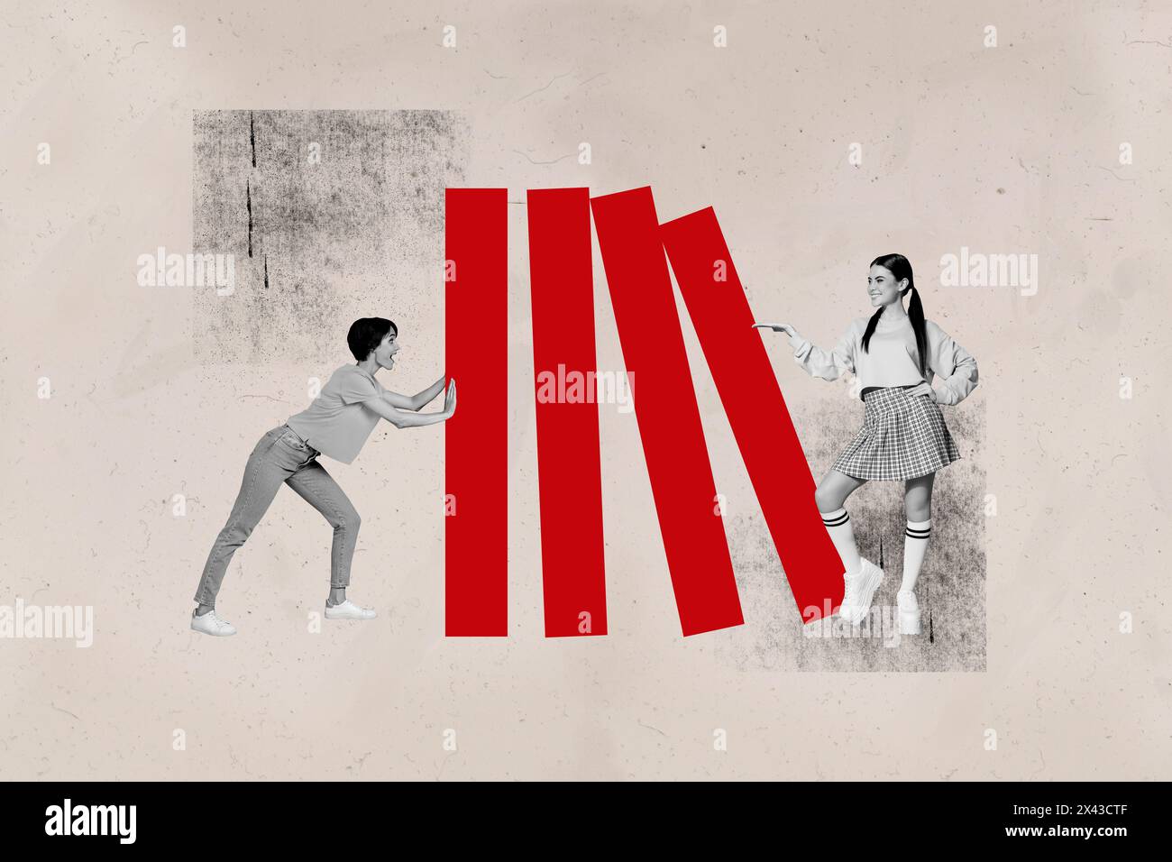 3D photo collage composite trend artwork sketch image of black white ...