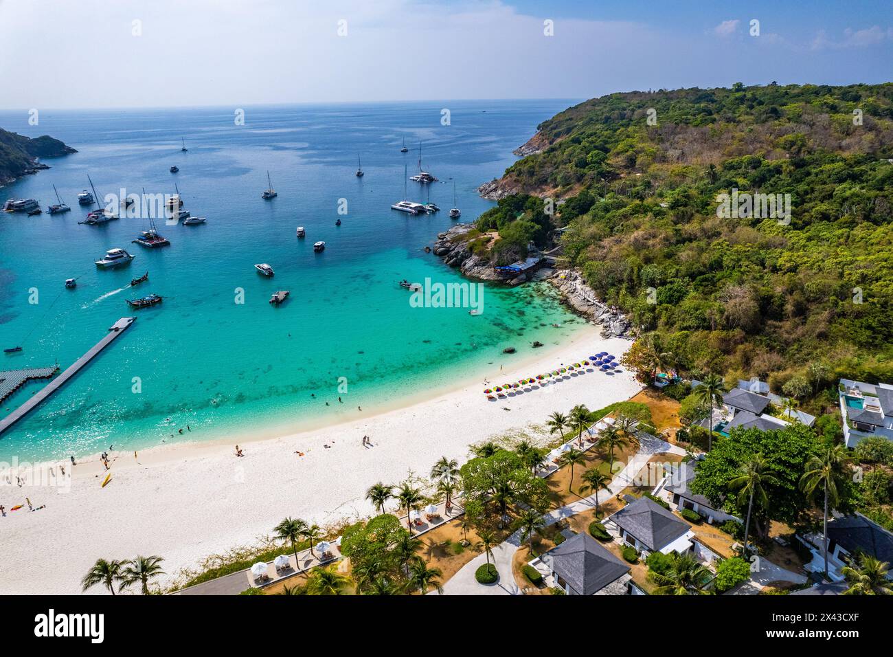 Aerial view of Siam bay in koh Racha Yai also known as Raya Island in ...