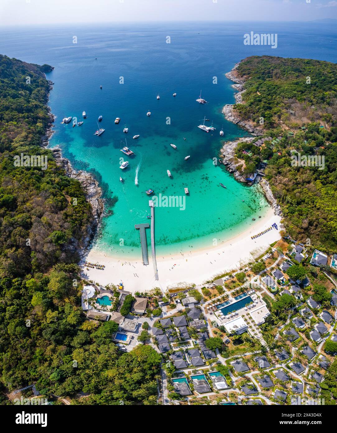Aerial view of Siam bay in koh Racha Yai also known as Raya Island in ...