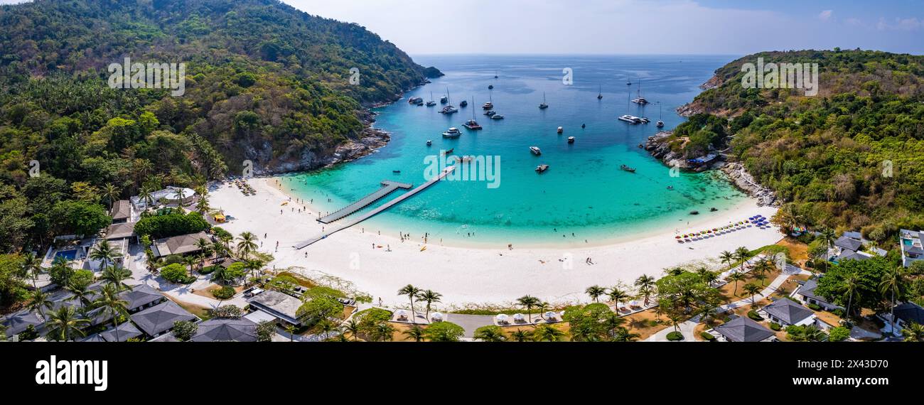 Aerial view of Siam bay in koh Racha Yai also known as Raya Island in ...