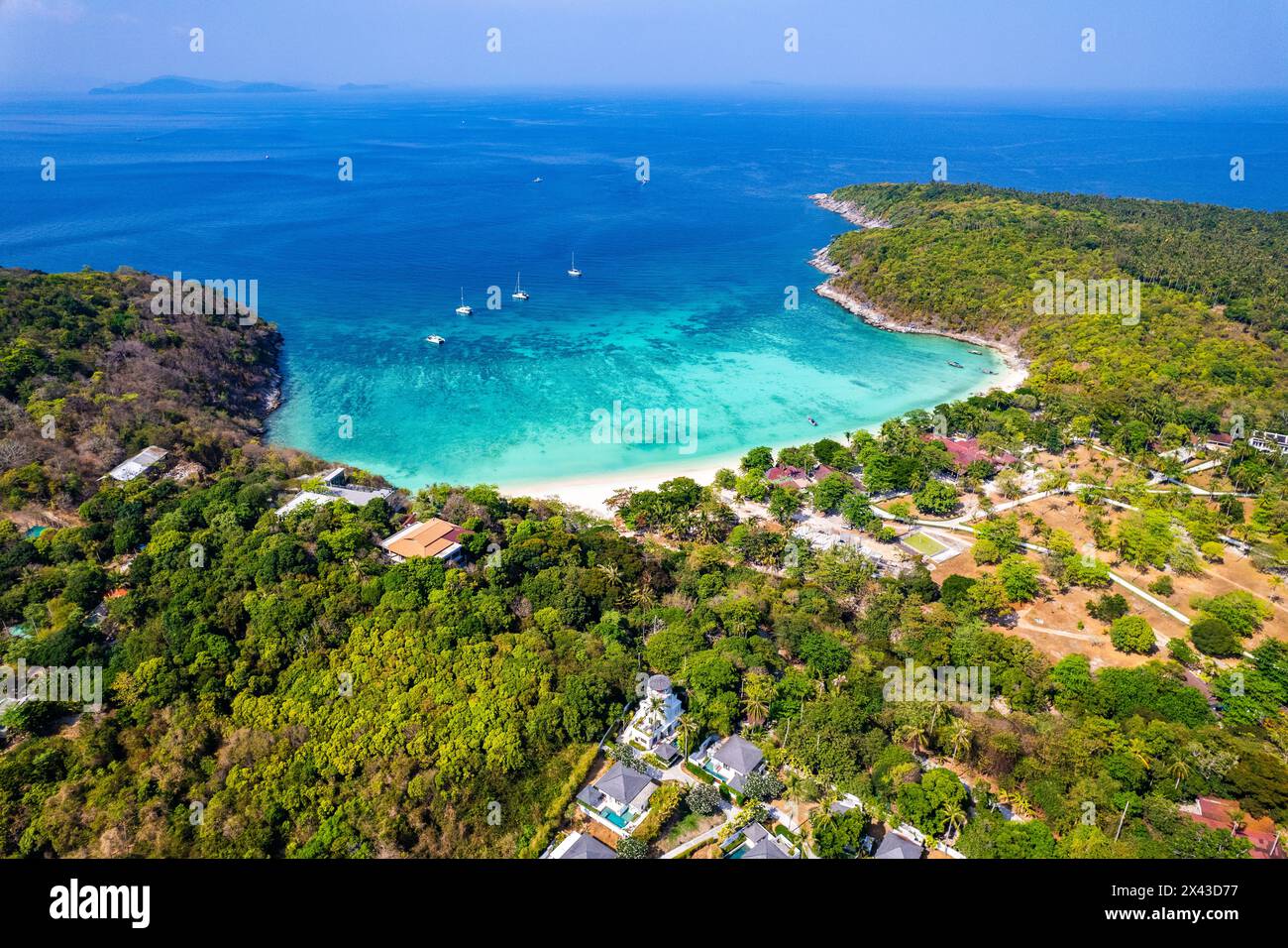 Aerial view of Siam bay in koh Racha Yai also known as Raya Island in ...