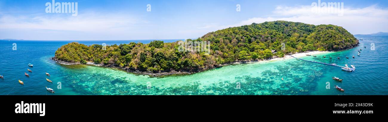 Aerial view of Coral island or Koh hey in Phuket, Thailand Stock Photo ...