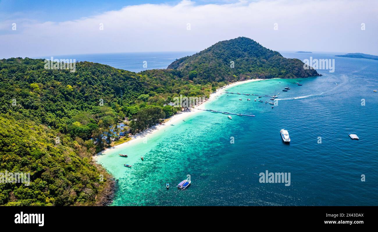 Aerial view of Coral island or Koh hey in Phuket, Thailand Stock Photo ...