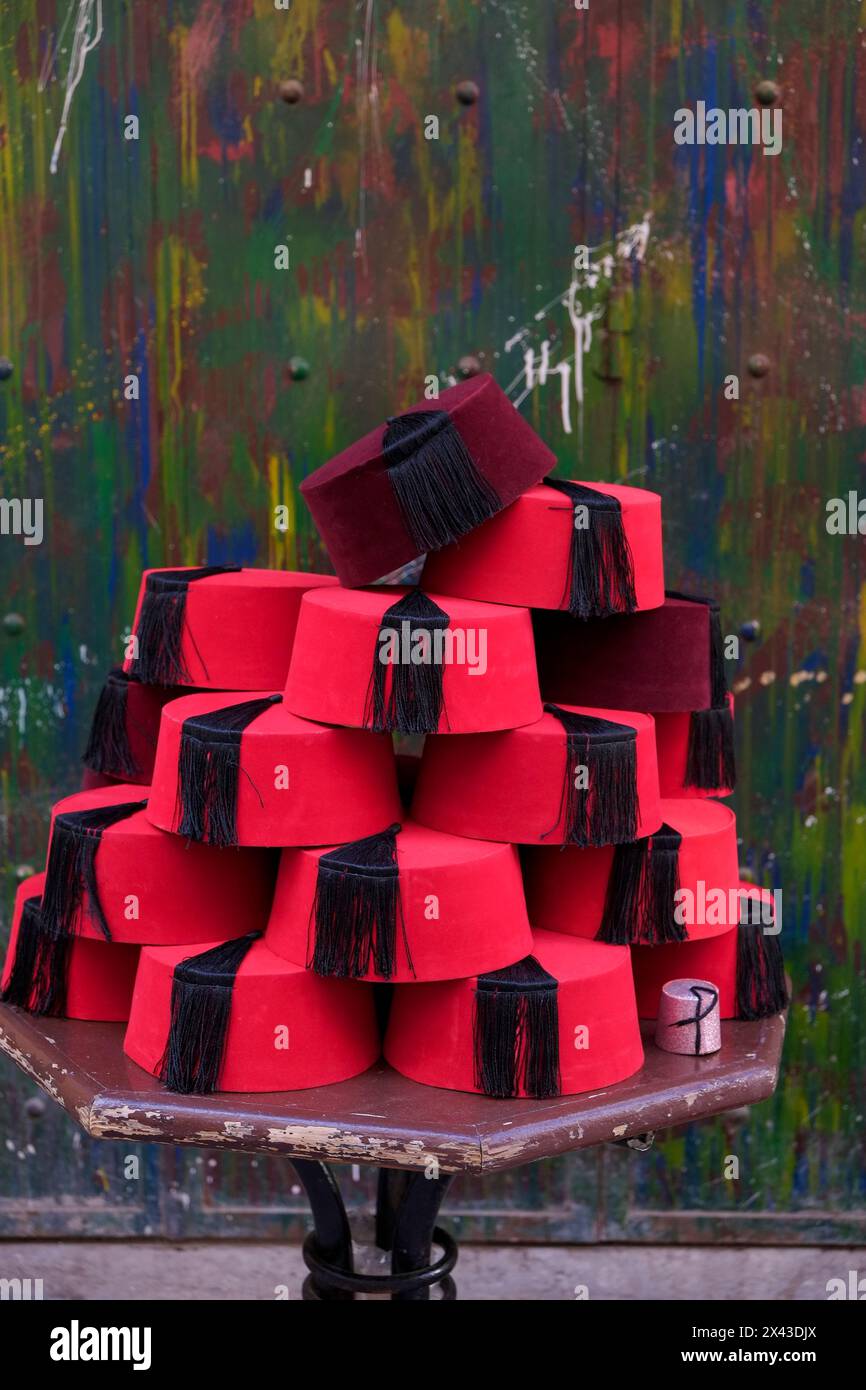 Traditional red fez hat hi-res stock photography and images - Alamy