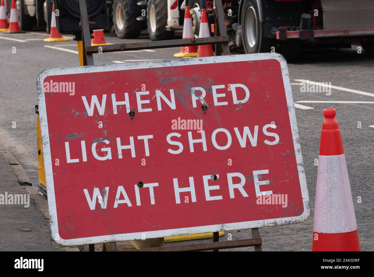 Road works, skid risk, re-surfacing, carriageway, stone chippings, grit ...