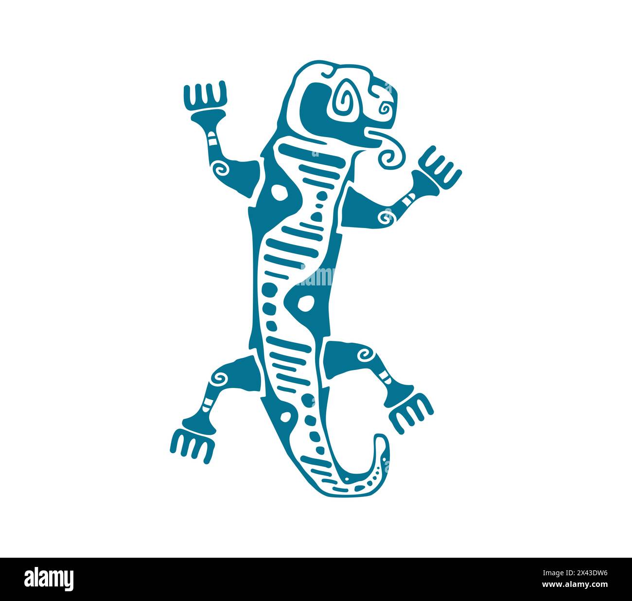 Lizard Mayan Aztec totem symbol of regeneration, resilience, agility ...