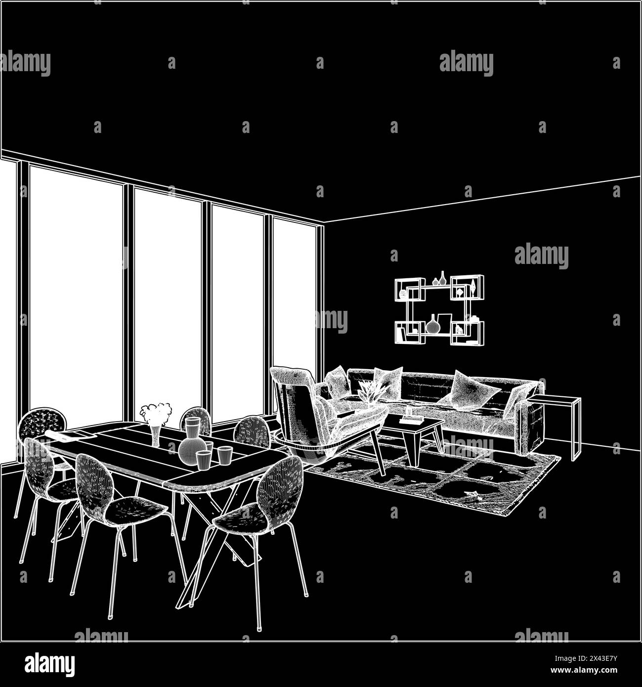 Living Room Interior Vector. Illustration Isolated On White Background ...