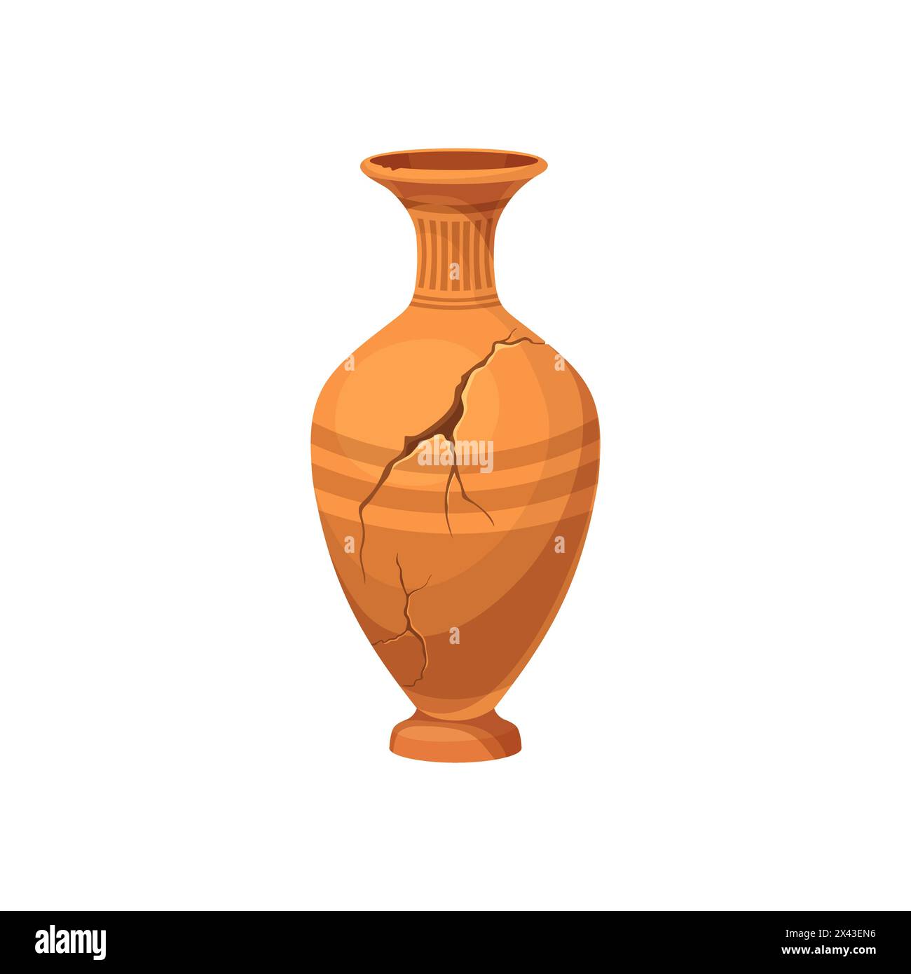 Ancient broken vase and pottery. Old ceramic cracked pot or jug ...